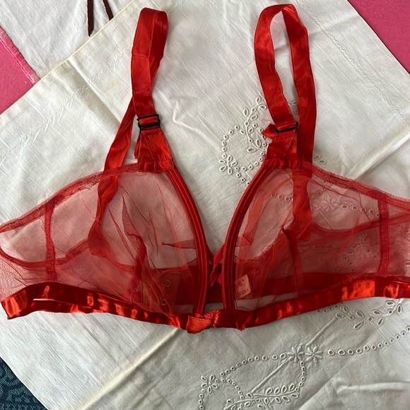 Cheers by Harriette Ross | Intimates & Sleepwear | Red Satin Sheer Mesh ...